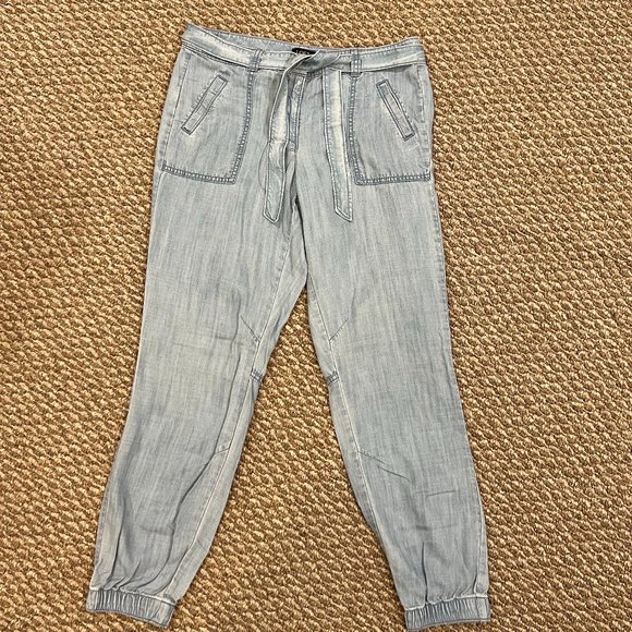 LOFT | Pants & Jumpsuits | Loft Chambray Ankle Jogger Pants Light Wash ...
